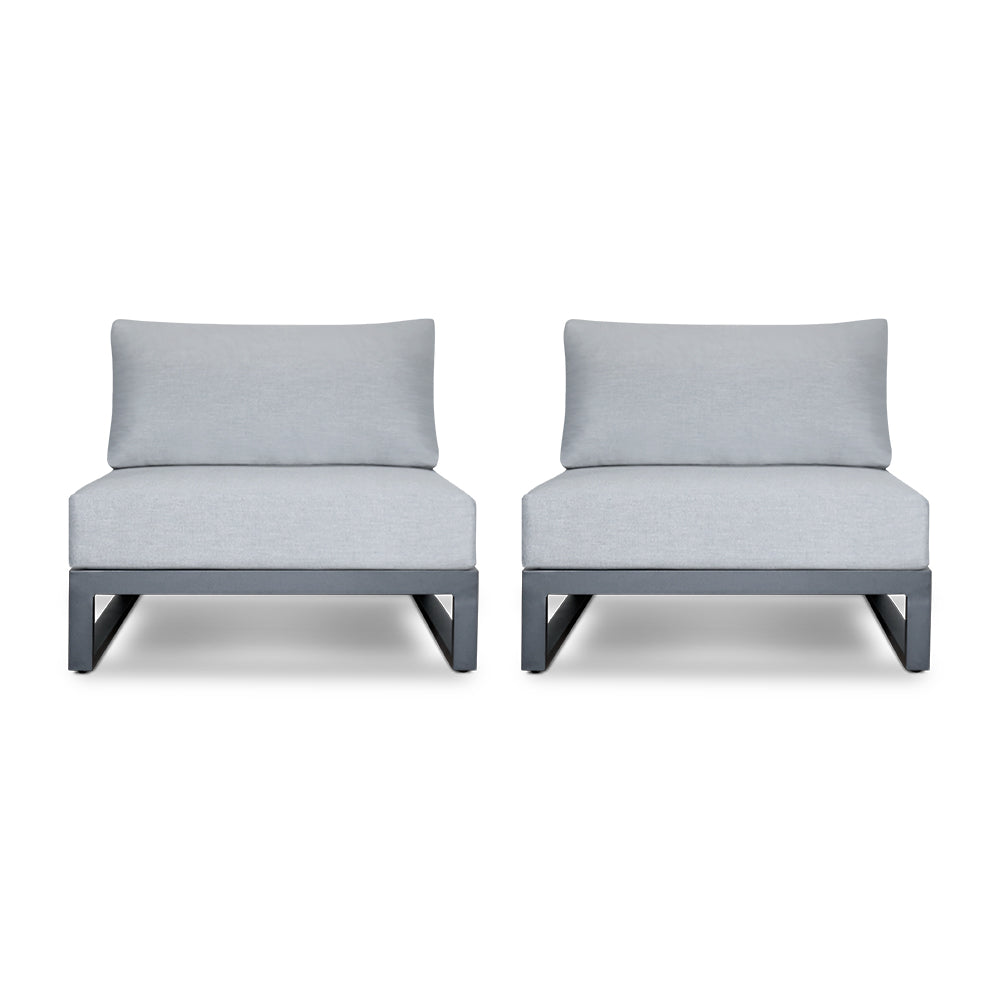 Monte Aluminum Armless Chair Conversation Set- 2 Armless Chairs ..Deli ...