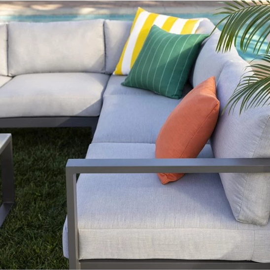 Monte Aluminum L Shape Sectionals -4 Seats ..Delivery in 3-7 working d ...
