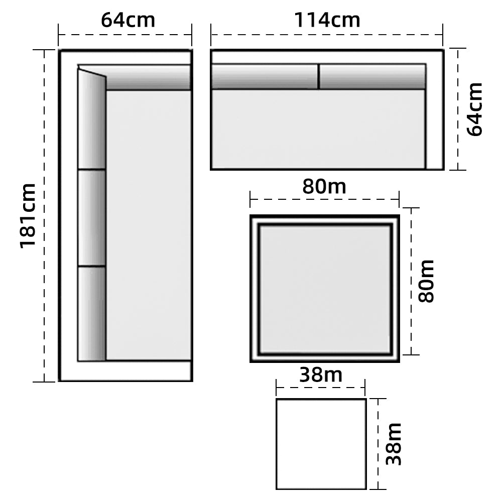 4 Pieces Orlando Range Modular Outdoor Sectional Wicker Patio Furnitur ...